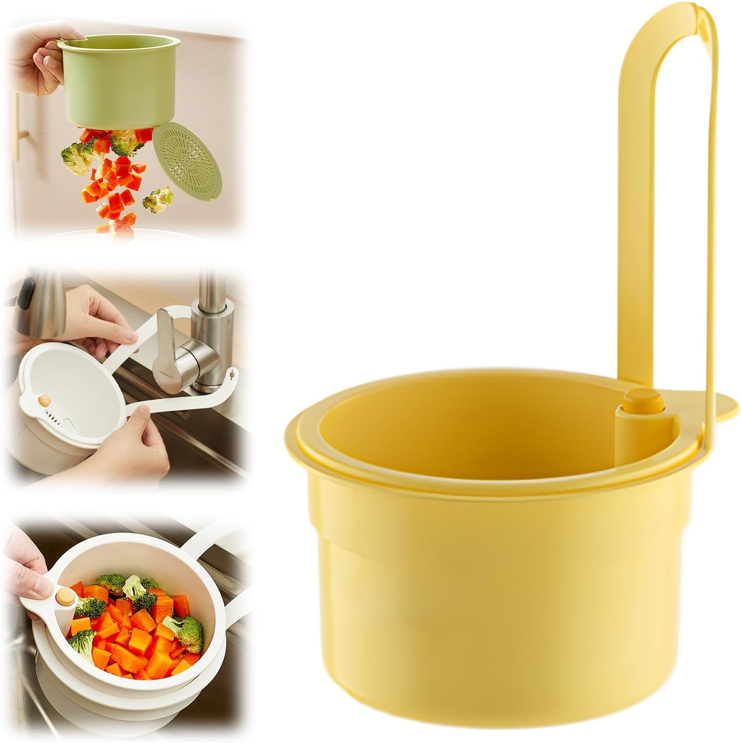 Hangable Kitchen Sink Drain, 2025 Self-Cleaning Strainer Basket With ...
