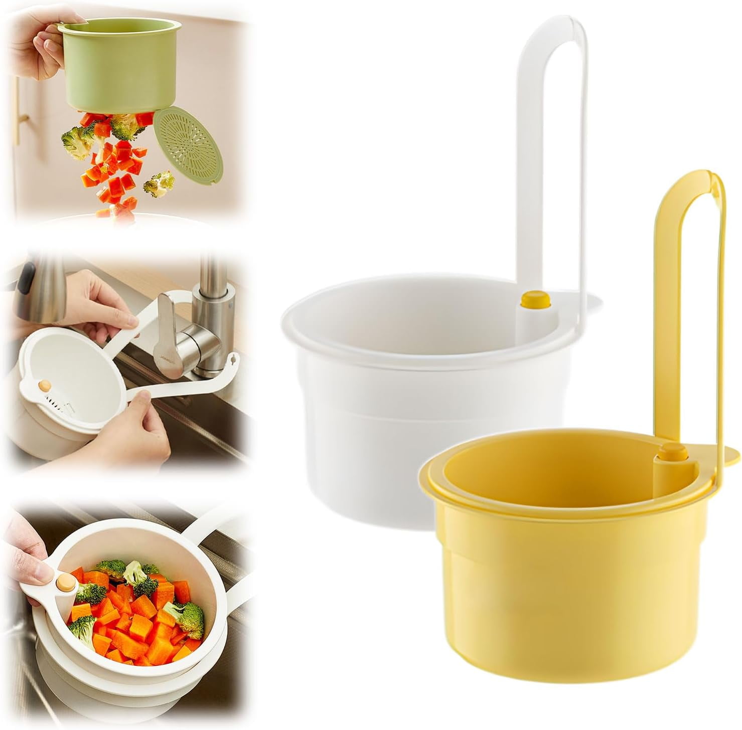 Hangable Kitchen Sink Drain, 2025 Self-Cleaning Strainer Basket With ...