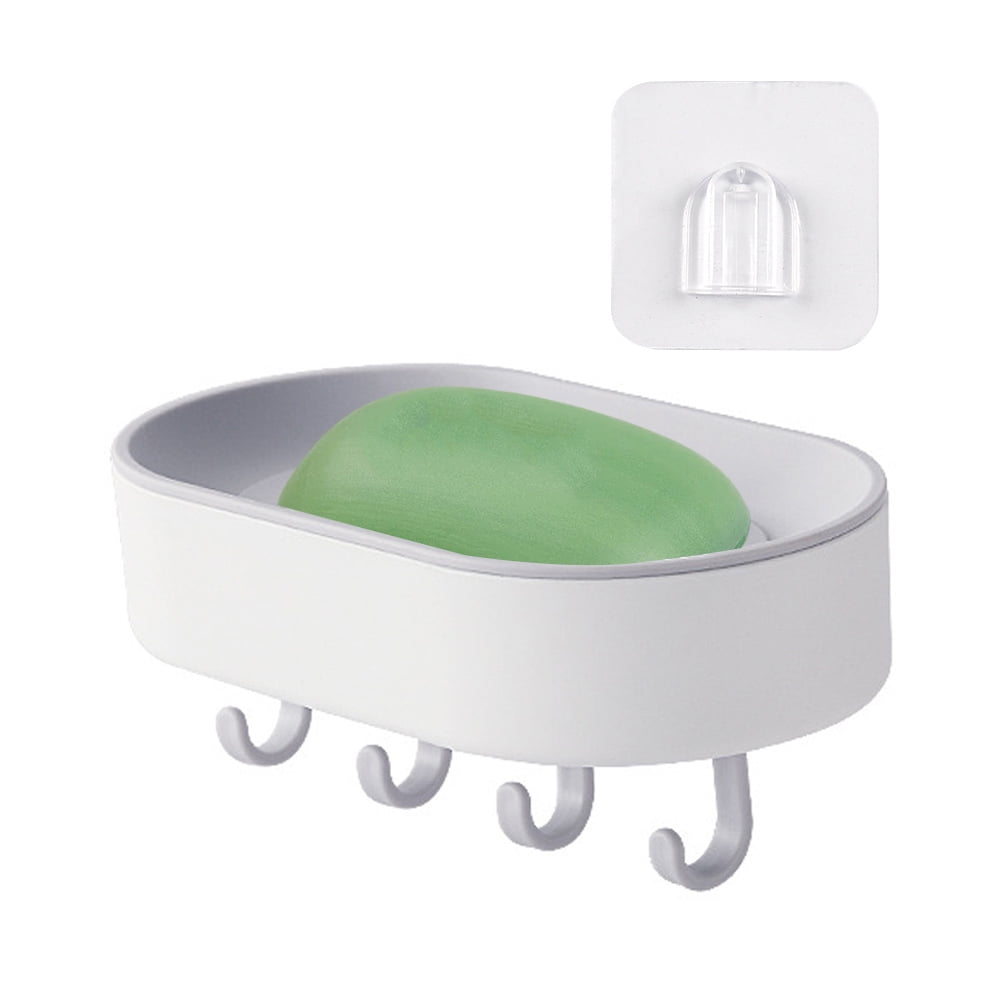 Hangable Soap Box Perforation-free Bathroom Soap Storage Rack with ...