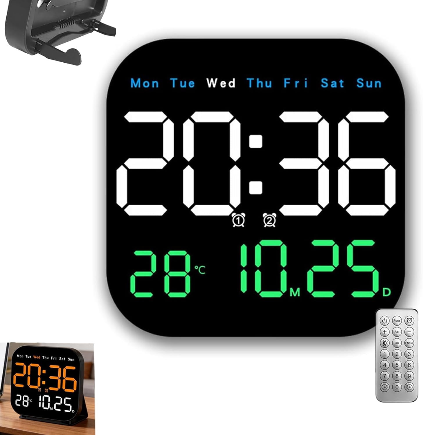Hangable Standalone Square Clock — Large Led Digital Wall Clocks with ...