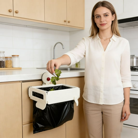 Hanger Cabinet Foldable Waste Pouch Mount Detachable Wall Holder For ...