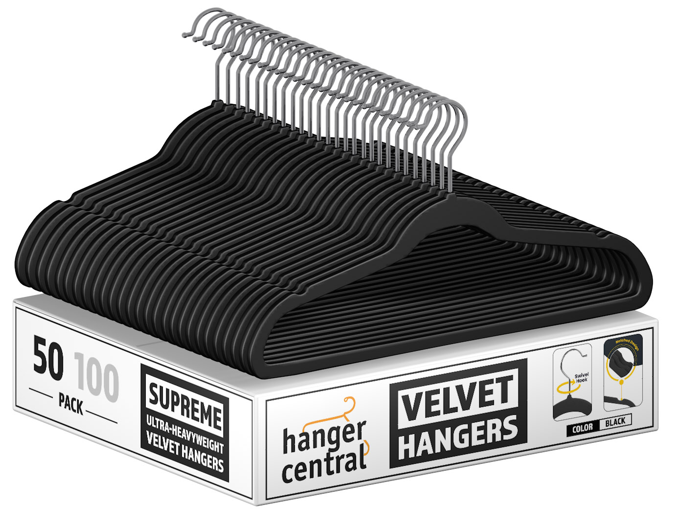 International Hanger Deluxe Wooden Bottom Hanger w/Clips, Natural ...