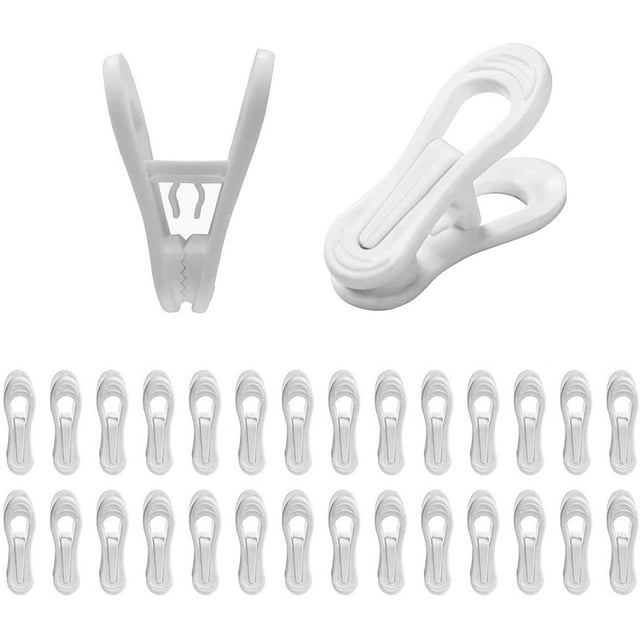 24 Pcs Multi-Purpose White Plastic Hanger Clips, Finger Clips for Kids ...