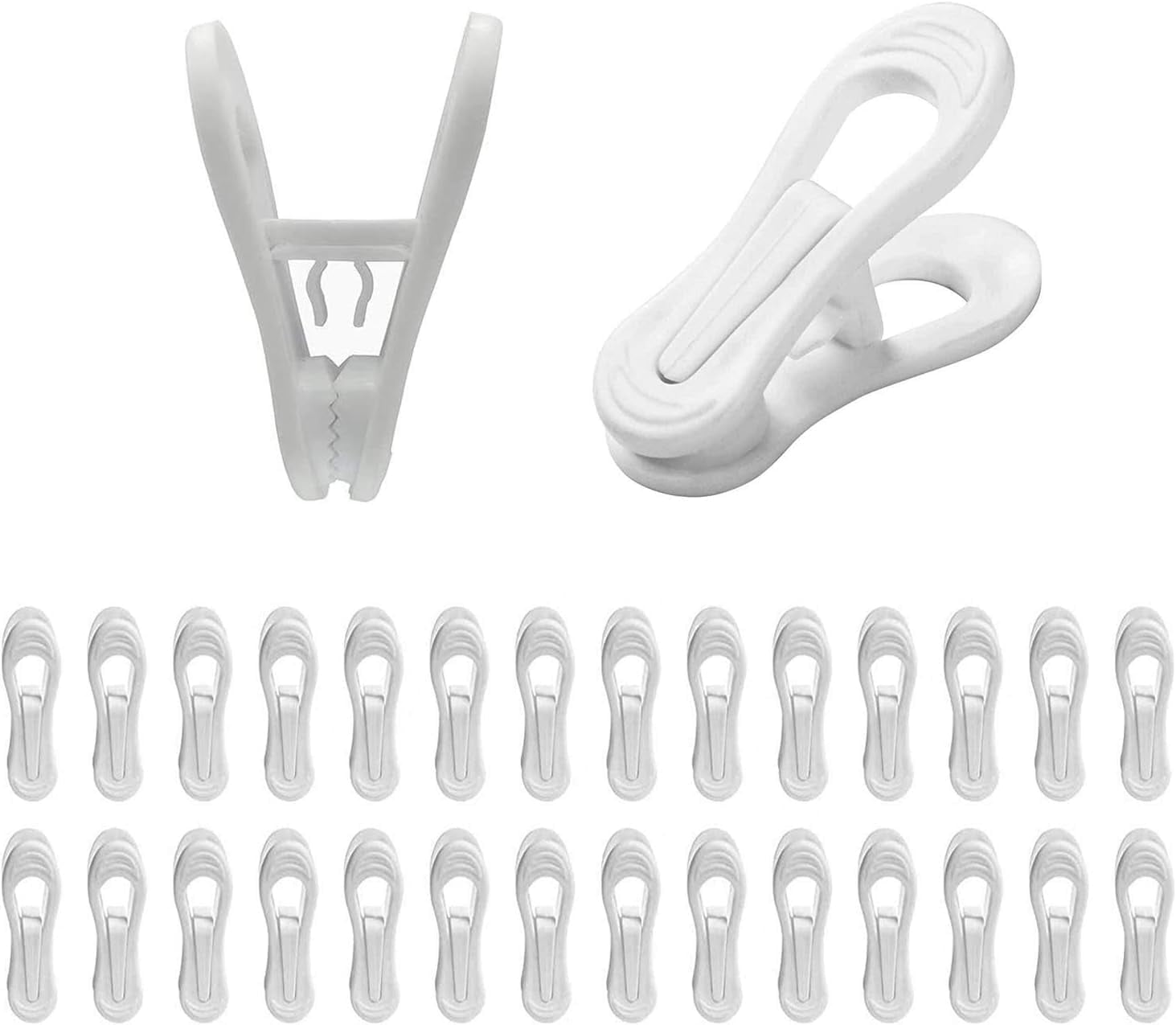Dboo Hanger Clips for Hangers, 30 Pcs White Plastic Finger Clips for ...