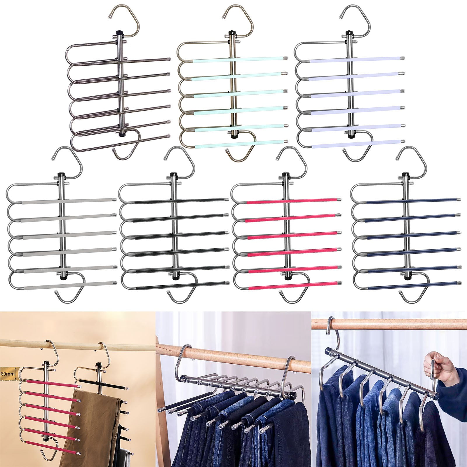 Hanger for Closet Organizer, Save Space by Collapsible Hanger, Anti ...