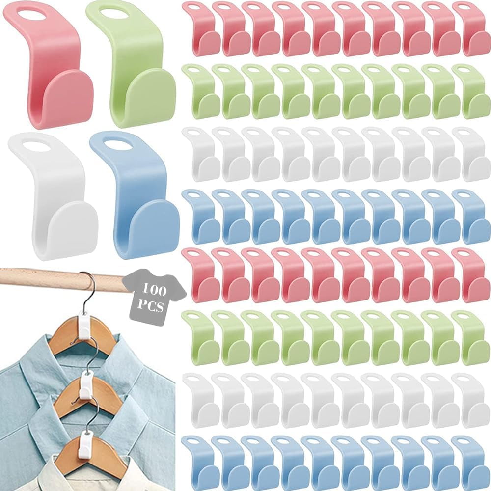 Hanger Connecting Hooks, 100PCS Mini Stackable Hanger Hooks, Hanger ...