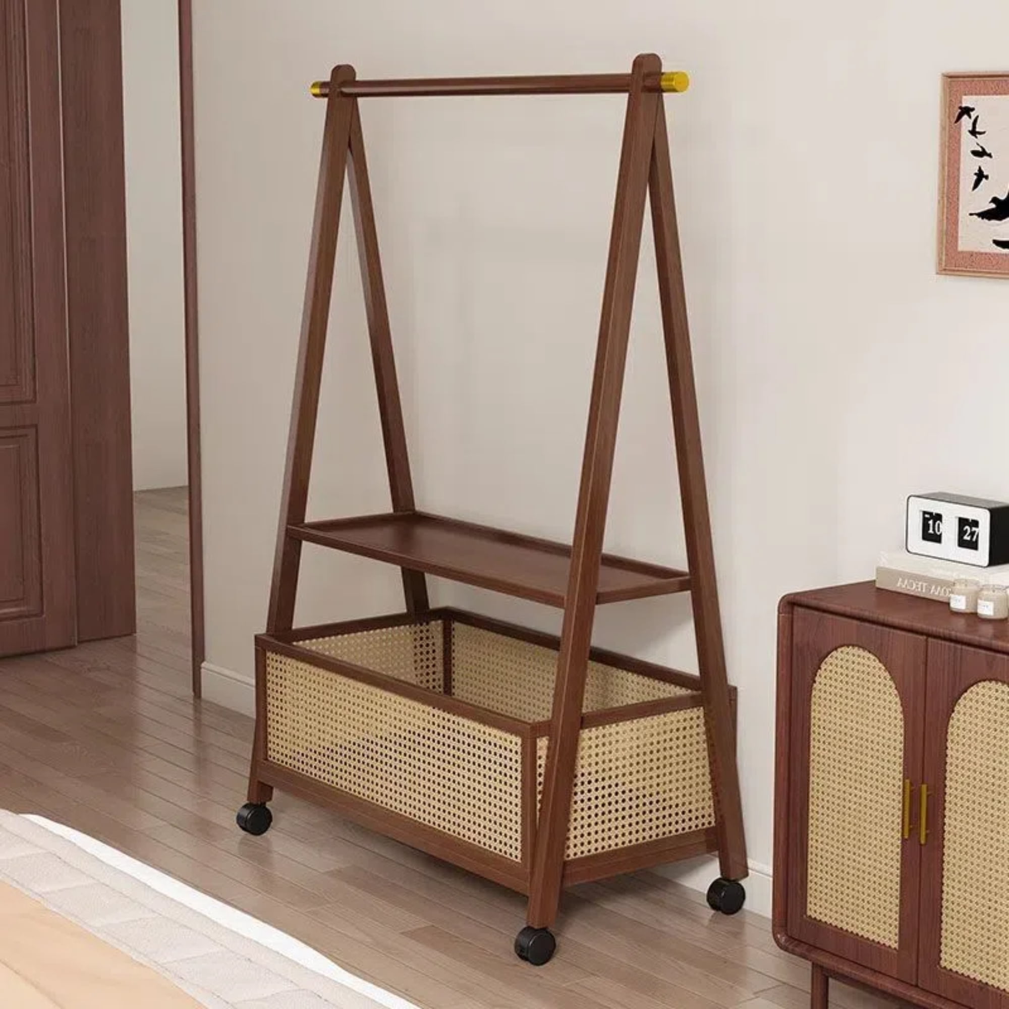 Hanger Floor to ceiling Bedroom Home Hanger Room Solid Wood Multi ...