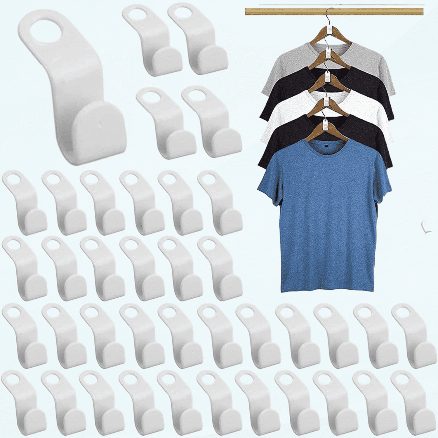 Hanger Hooks 50pcs Clothes Hanger Connector Hooks Space Saving