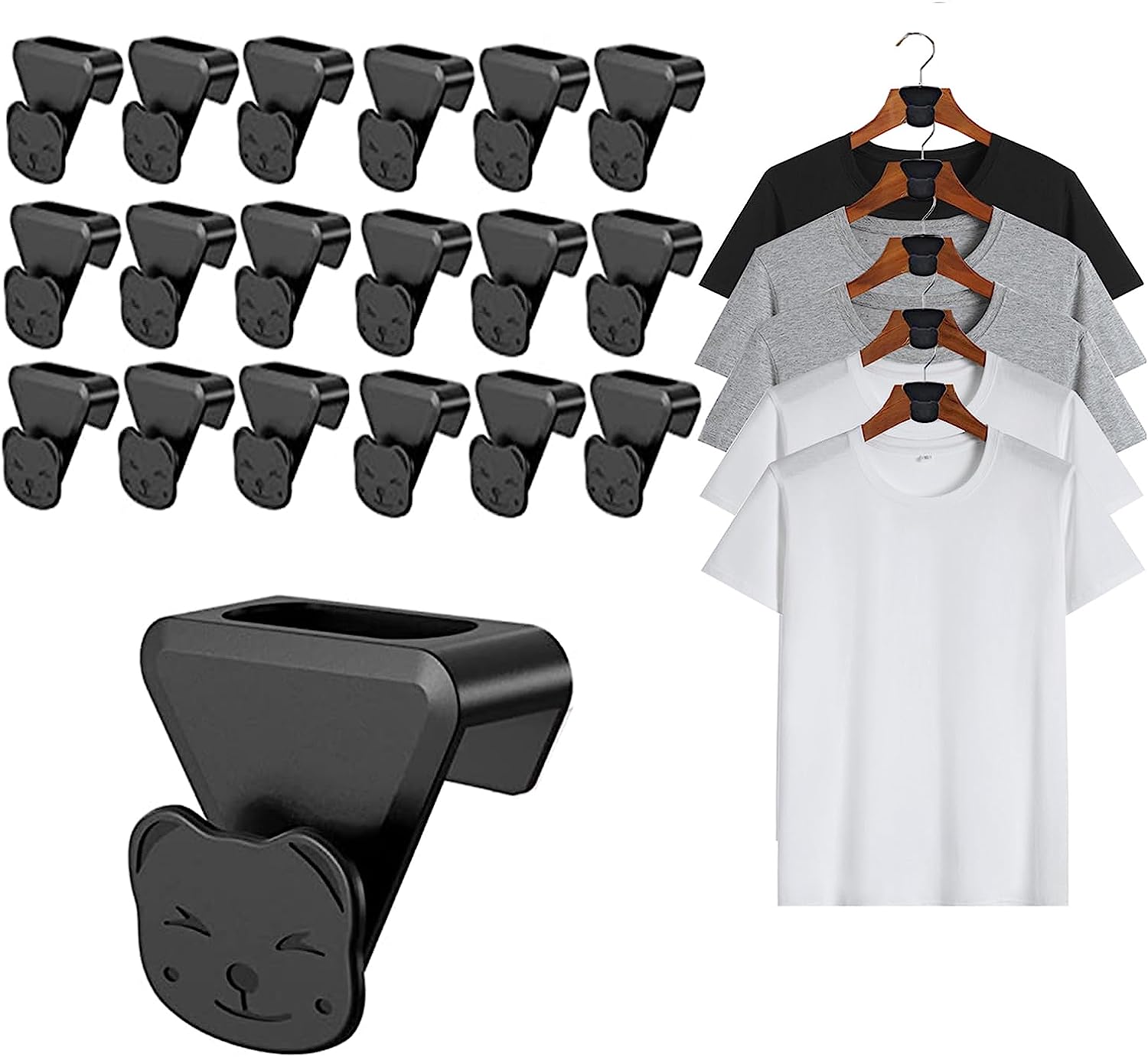 Hanger Hooks Space Saver,18 PC Value Set Clothes Hanger Connector Hooks ...