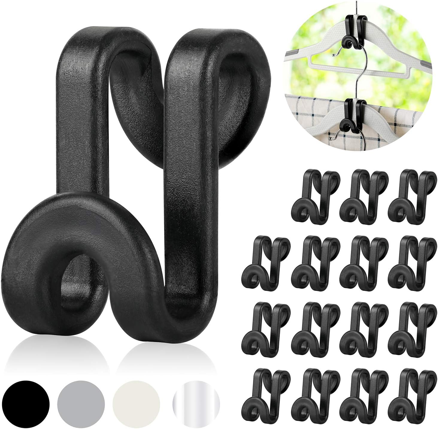 Hanger Hooks Space Saving, 20Pcs Clothes Hanger Connector Hooks ...
