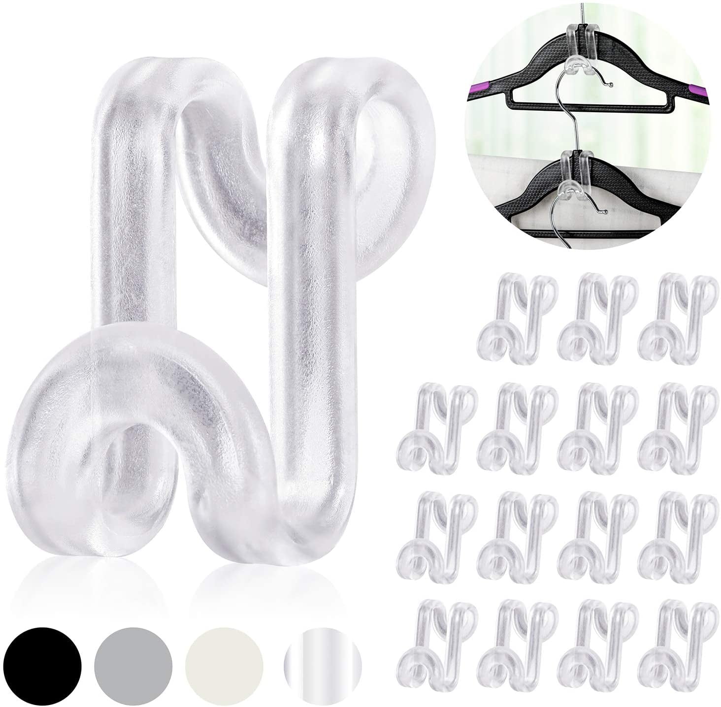 Hanger Hooks Space Saving, 60 Pack Clothes Hanger Connector Hooks ...