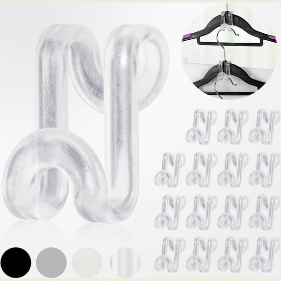 Hanger Hooks Space Saving, Clothes Hanger Connector Hooks, Transparent ...