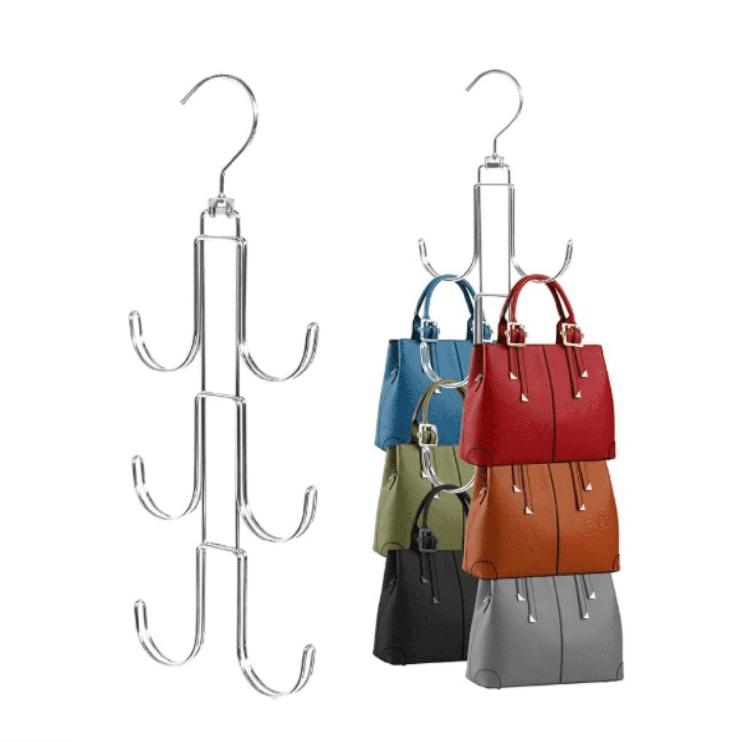 Hanger Organizer for Closet, 2 Pack Handbag Storage Organizer, Hanging ...