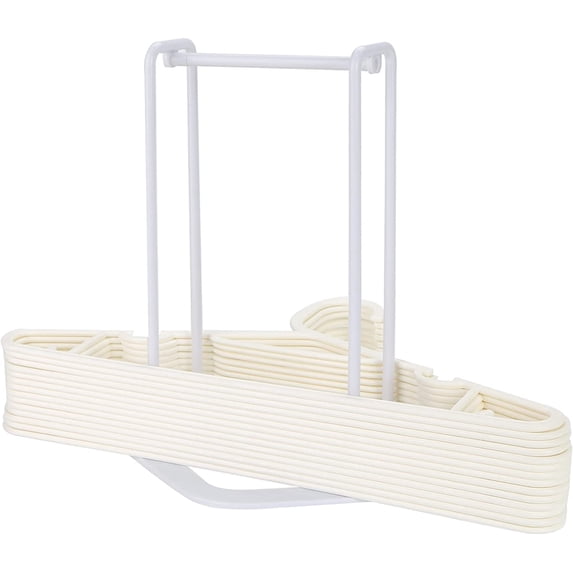 Hanger Stacker Holder Stand, White Plastic Hangers Rack Storage for ...