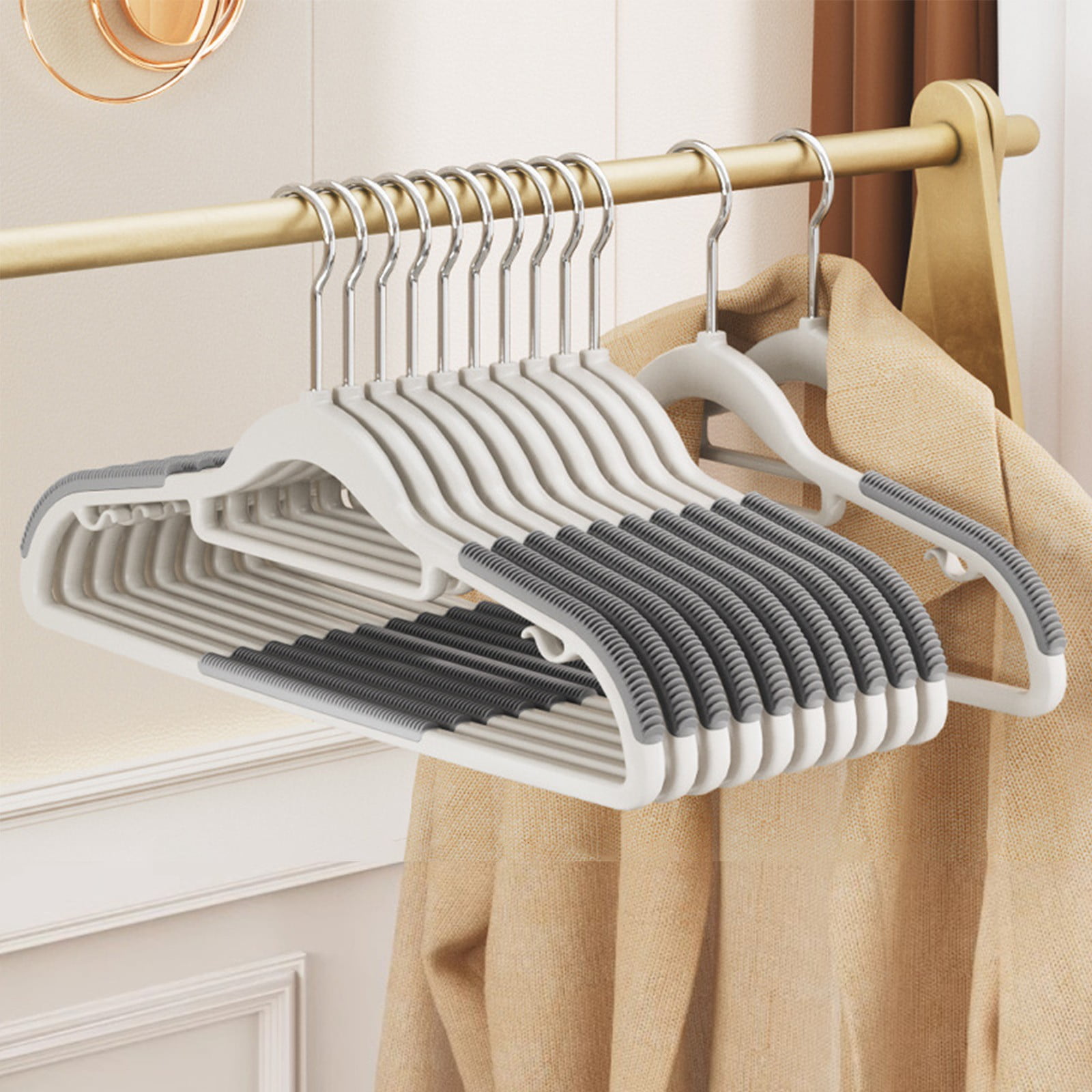 Hangers 10 Pack, Non Slip Clothes Felt Hanger Heavy Duty for Coat ...