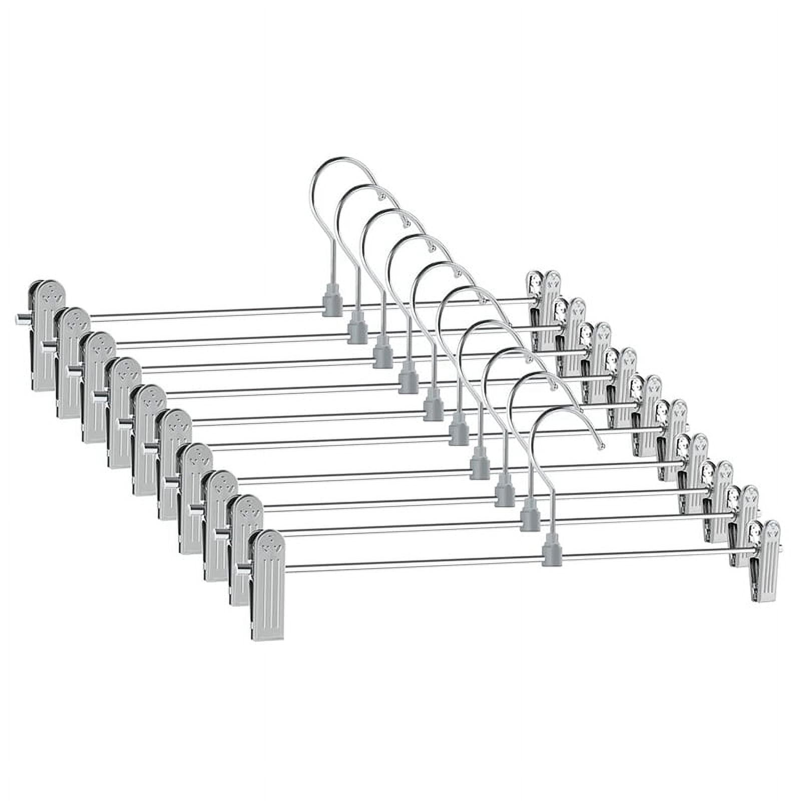 Hangers,Skirt Hangers with Clips Space Saving,Adjustable Clips Hangers ...