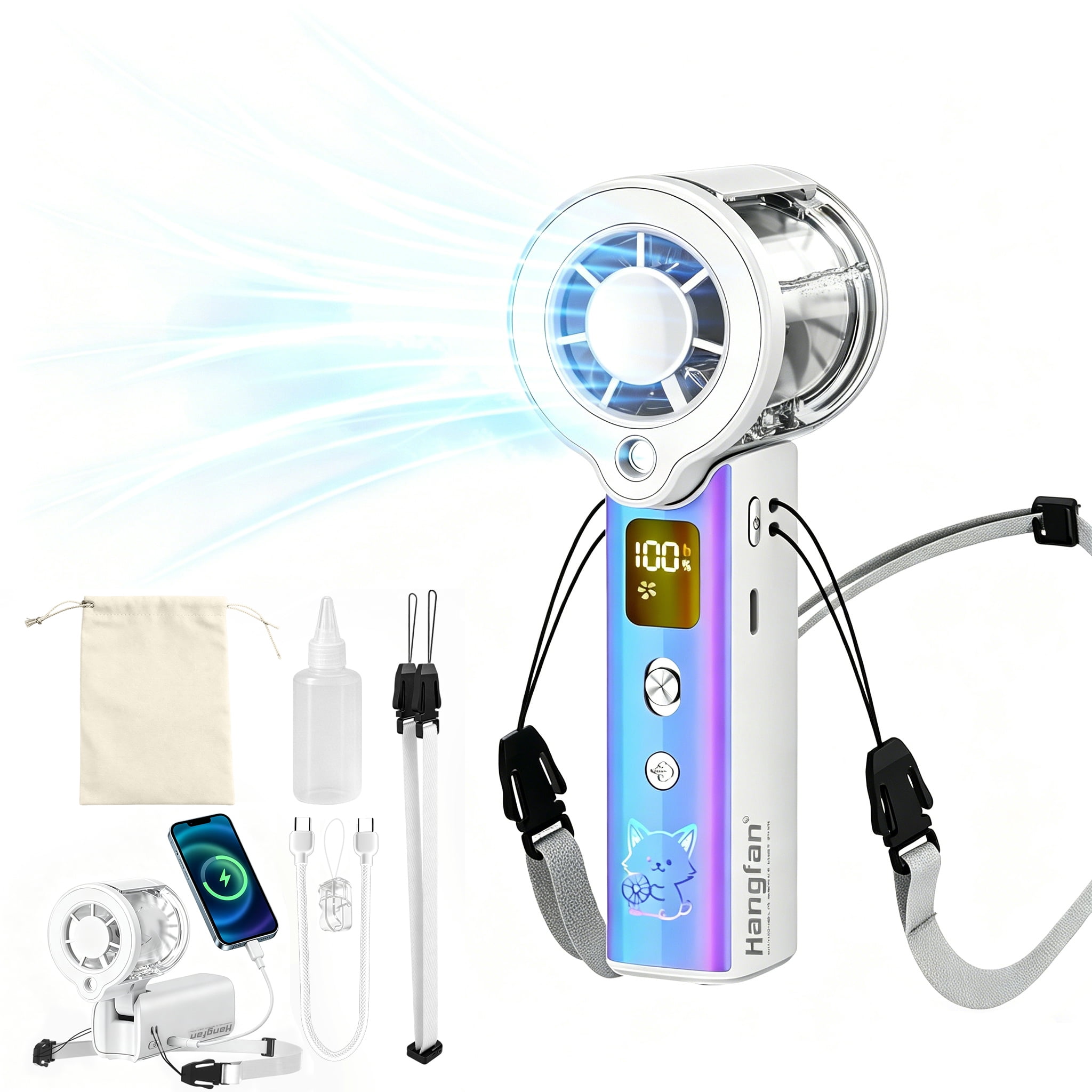 Portable handheld spray fan, 30000 RPM adjustable high-speed turbine ...