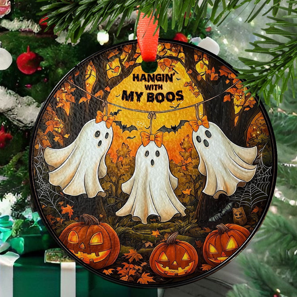 Hangin' With My Boos Ghost Suncatcher - Halloween Ornament Window Decor ...