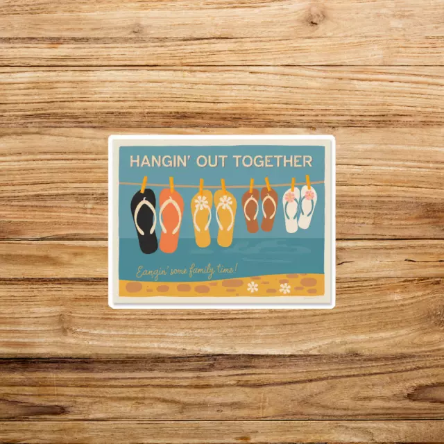 Hangin' Out Together - Cute Flip Flop Family Time Beach Stickerphone ...