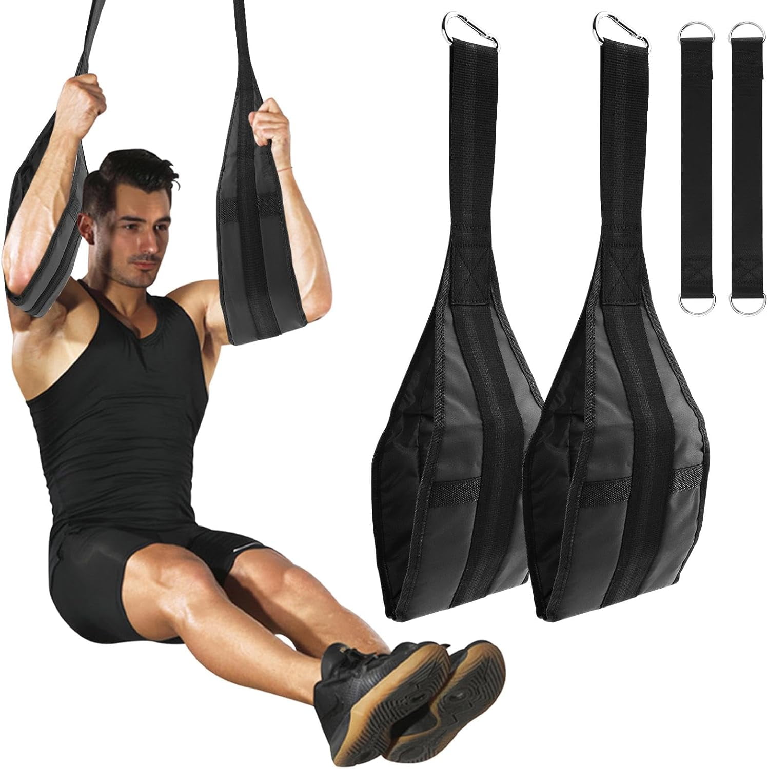 Hanging Ab Straps for Pull Up Bar, Abdominal Muscle Building Padded Arm ...