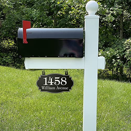 Hanging Address Plaque - House Number Sign - 13" x 8" - House, Store ...