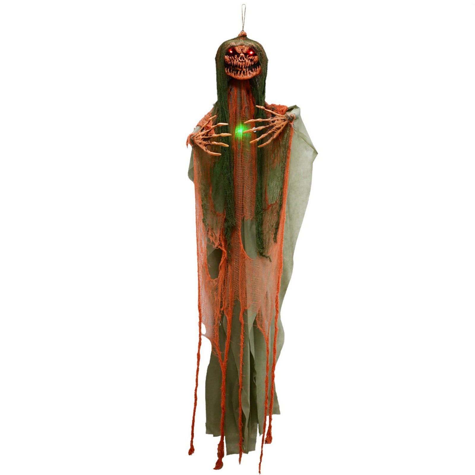 Hanging Animated Halloween Ghost Decoration with Glowing Eyes and Light ...