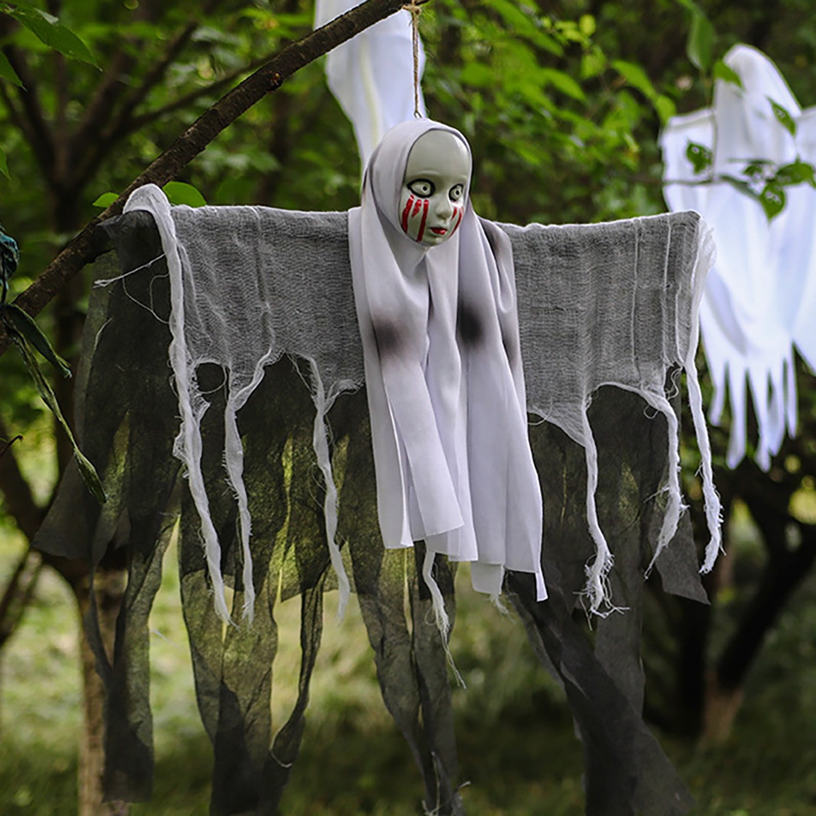 Hanging Animated Witch on Broomstick Halloween Decoration Dolls Pendant ...