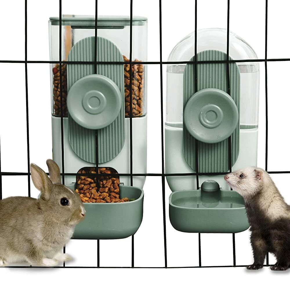 Hanging Automatic Food Water Dispenser,Gravity Rabbit Feeder Water ...
