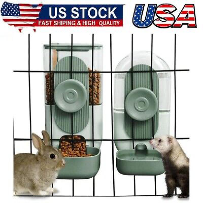 Hanging Automatic Food Water Dispenser Set,Gravity Rabbit Feeder Water ...