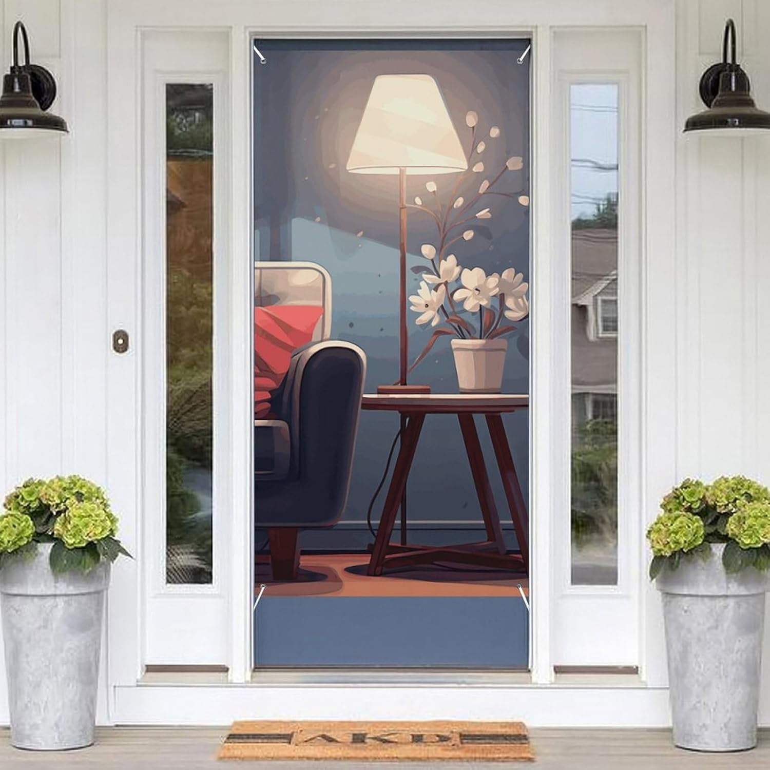Hanging Banner for Front Door Living Room Floor Plan Door Cover ...