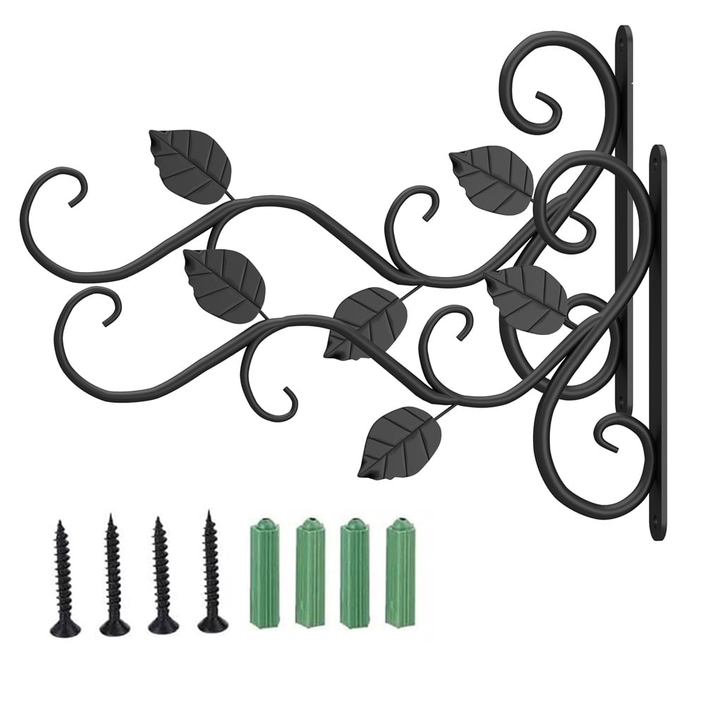 Hanging Basket Brackets Plant Hook 2 Pack Metal Outdoor Garden Heavy ...