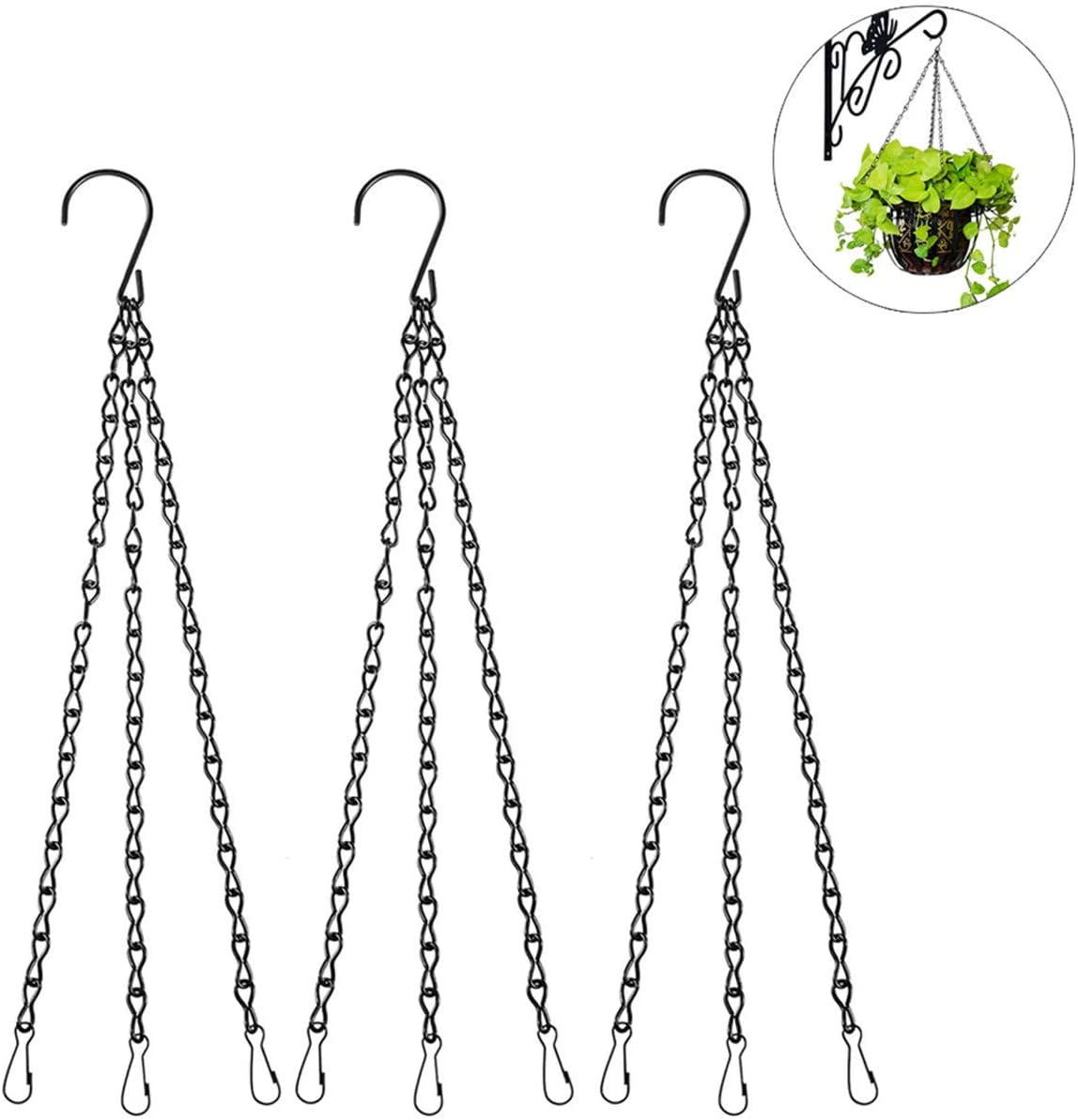 Hanging Basket Chain, 3 Sets Plant Hanger Metal Chains with Clips for ...