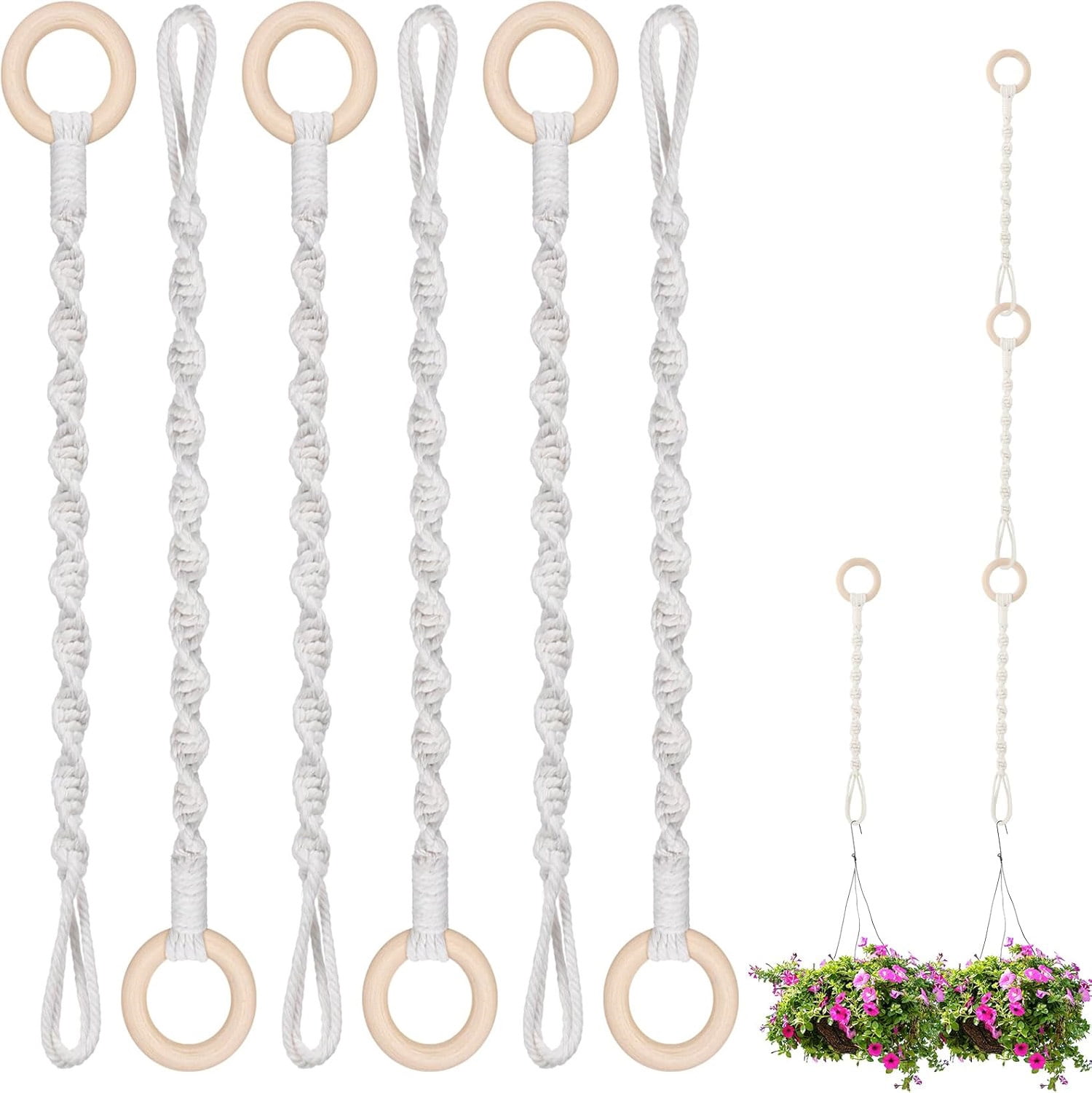 Hanging Basket Extender for Plant Pot,Happon 6 Pcs Adjustable Hanging ...