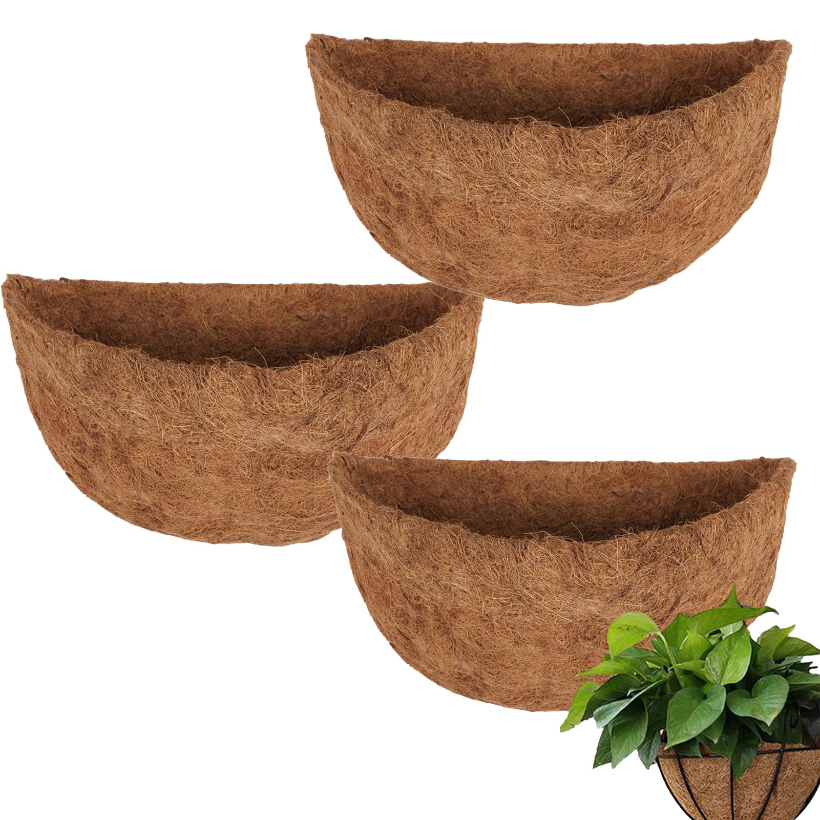 Hanging Basket Liner, 10/12/14 Inch Wall Mounted Coco Liner for Half ...