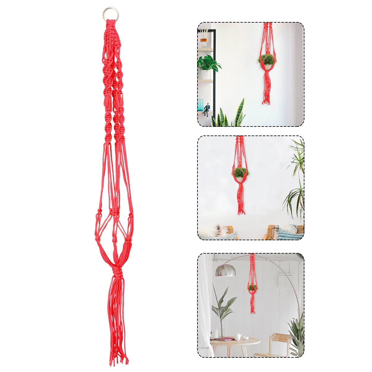 Hanging Basket Net Plant Hanger Net Rope Hanging Basket Artificial ...