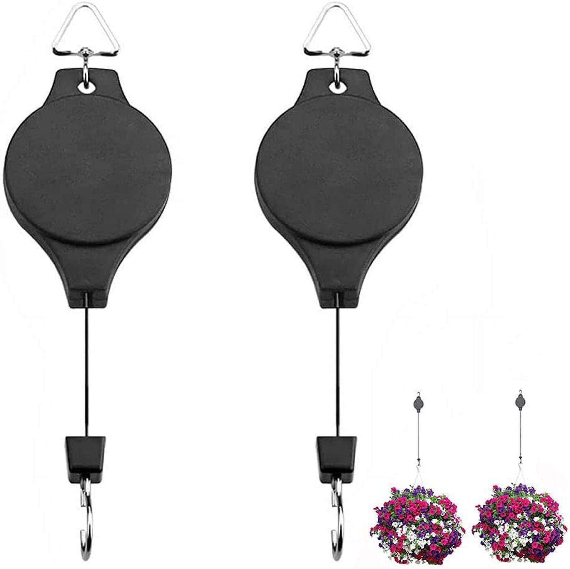 Hanging Basket Pulley, 2Pcs Adjustable Flower Basket Hook,Plant Pulley ...
