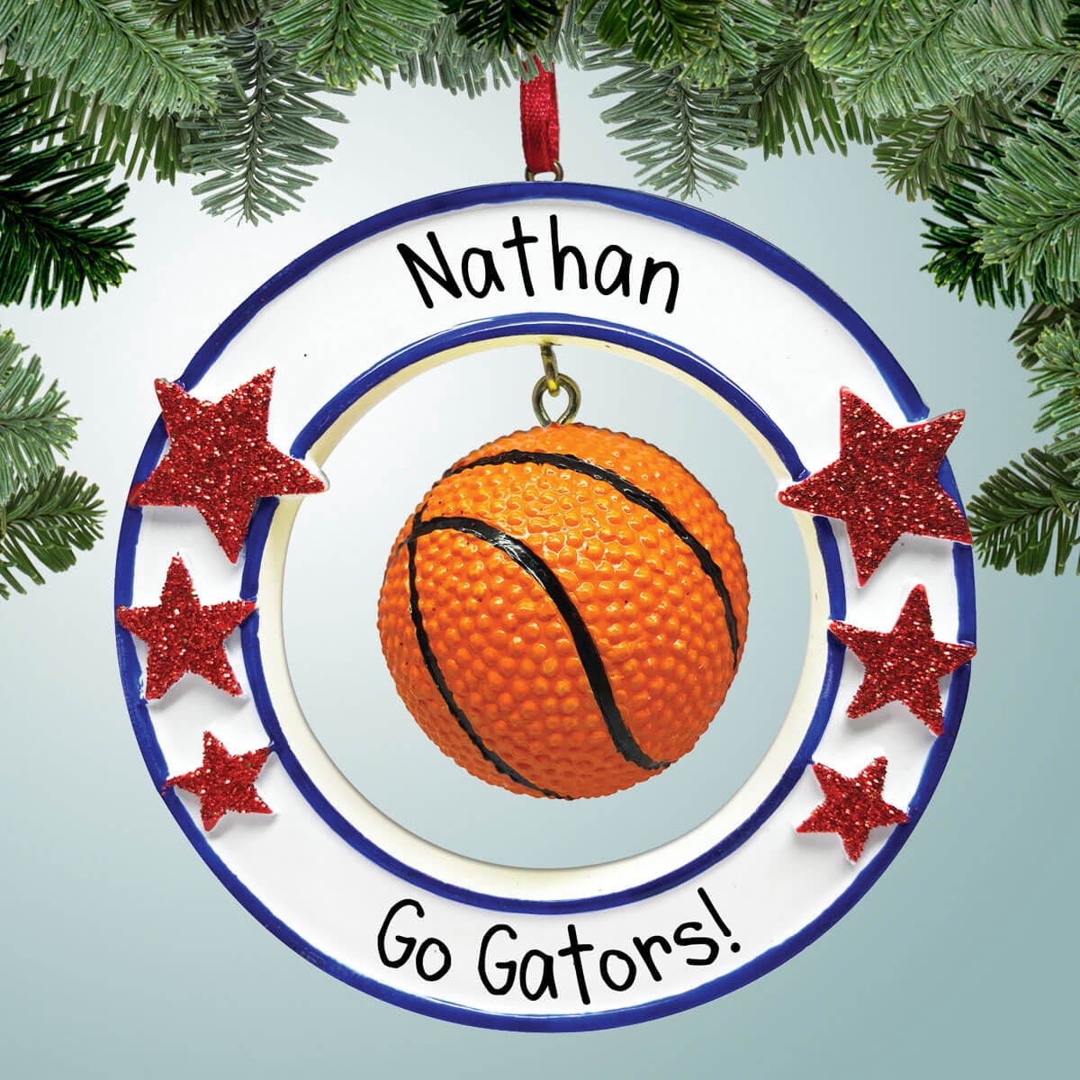 Hanging Basketball with Stars Christmas Ornament - Gift ideas for the ...