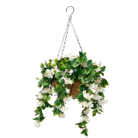 Hanging Baskets Artificial 2Pcs Faux Crepe Myrtle Silk Planter, UV ...