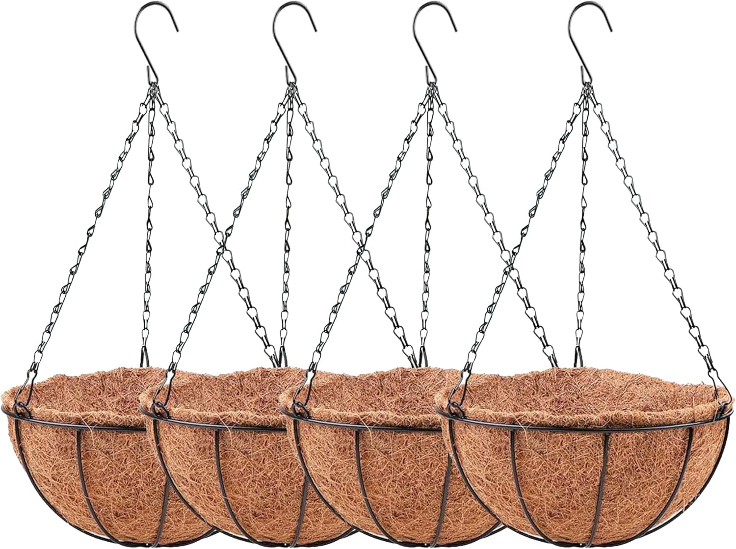 Hanging Baskets for Plants Outdoor (4 Pack, 8 Inch) Hanging Planters ...