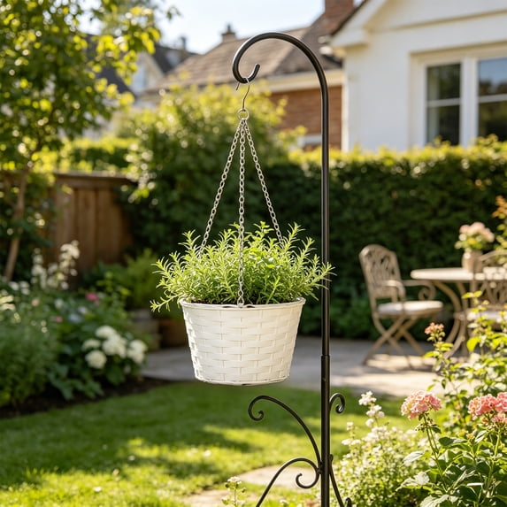 Hanging Baskets for Plants Outdoor with Iron Chain - Plastic Hanging ...