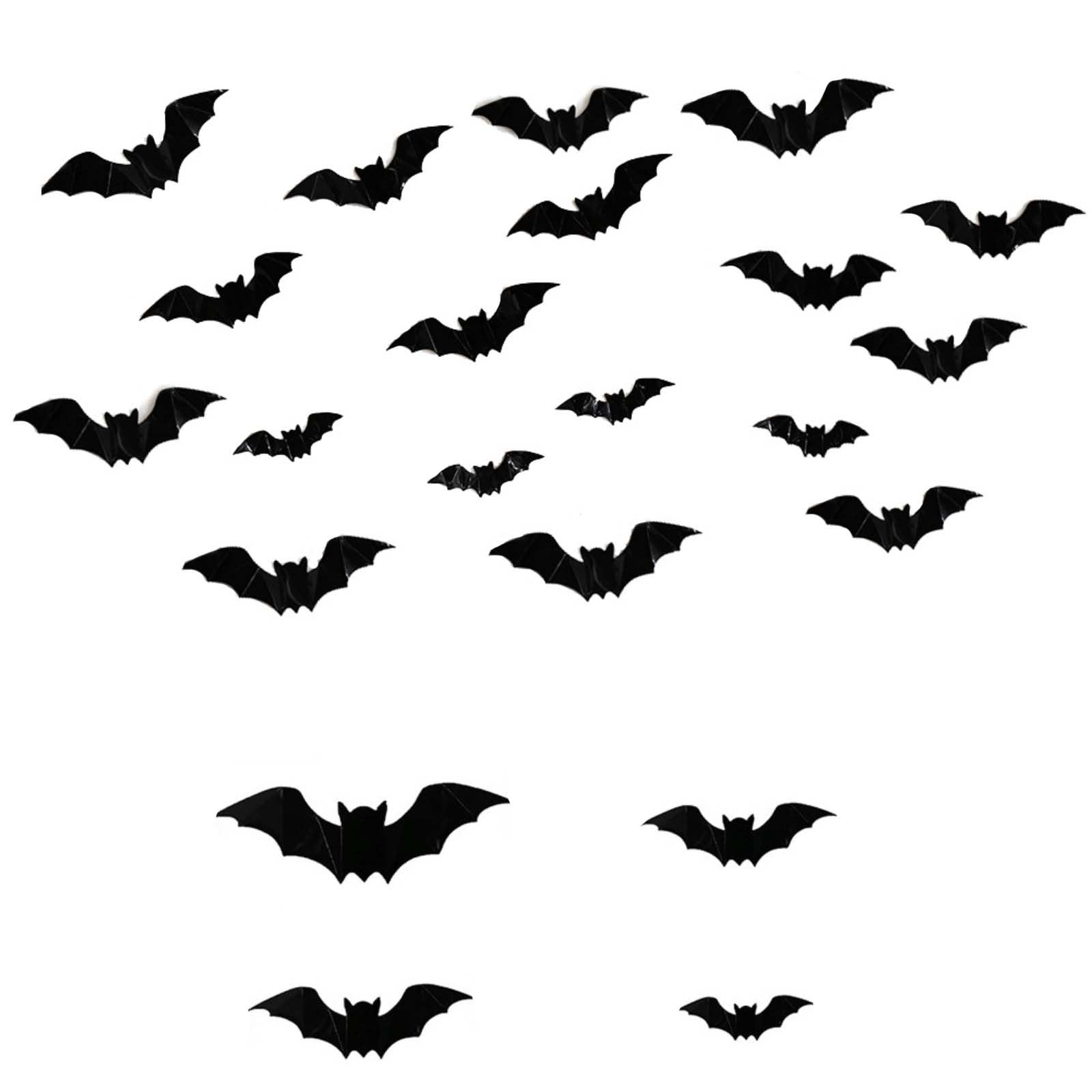 Hanging Bats Halloween Decoration Outside, Large Flying Plastic Bats ...