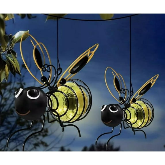 Hanging Bee Solar Garden Lights Decor for Outside, Outdoor Statues ...
