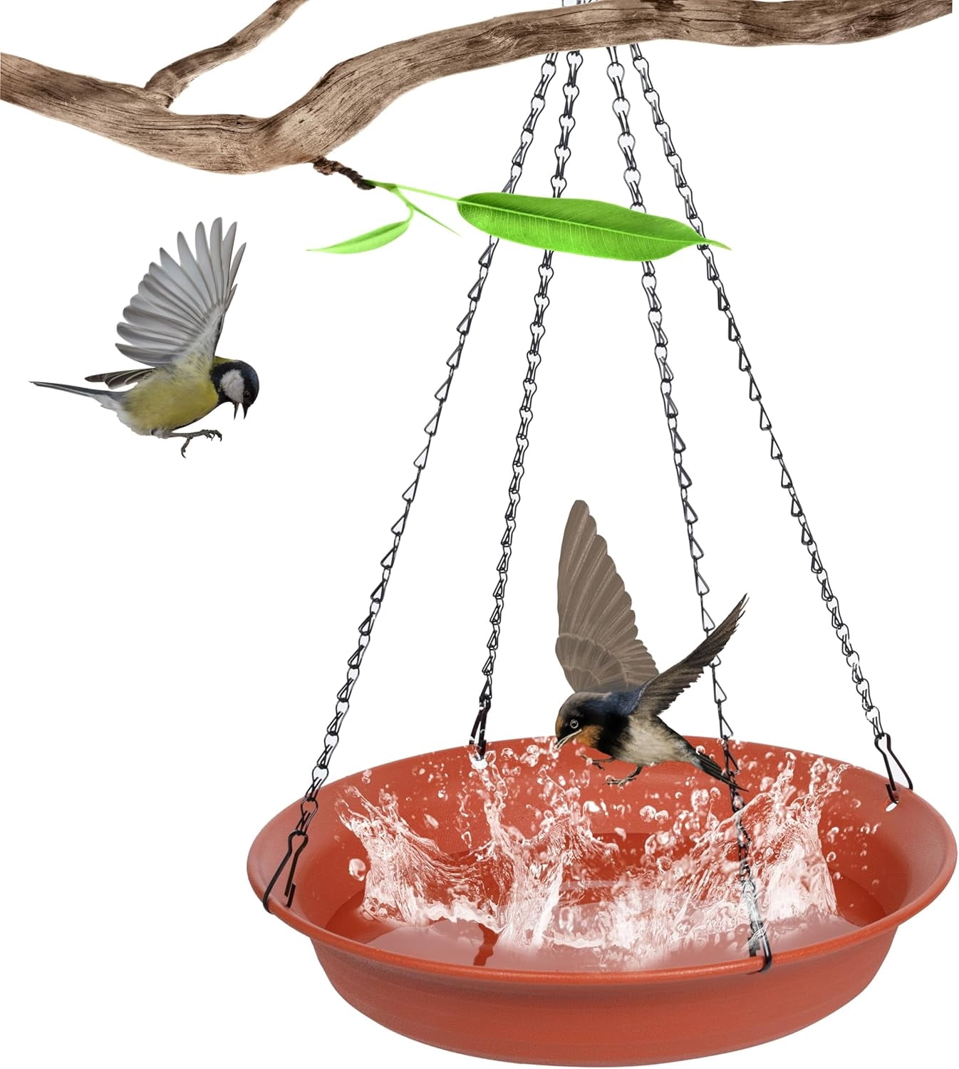 Hanging Bird Bath for Outside, Hanging Bird Water Feeder for Outdoor ...