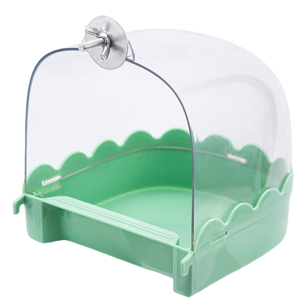 Hanging Bird Bath for Cage Bird Cage Mounted Bathing Basin Clear Shower ...