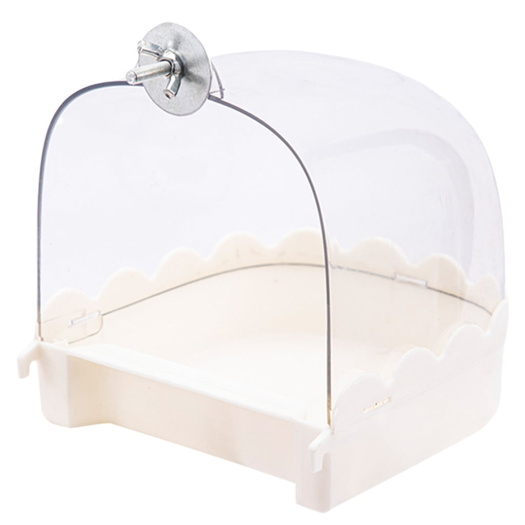 Hanging Bird Bath for Cage Bird Cage Mounted Bathing Basin Clear Shower ...