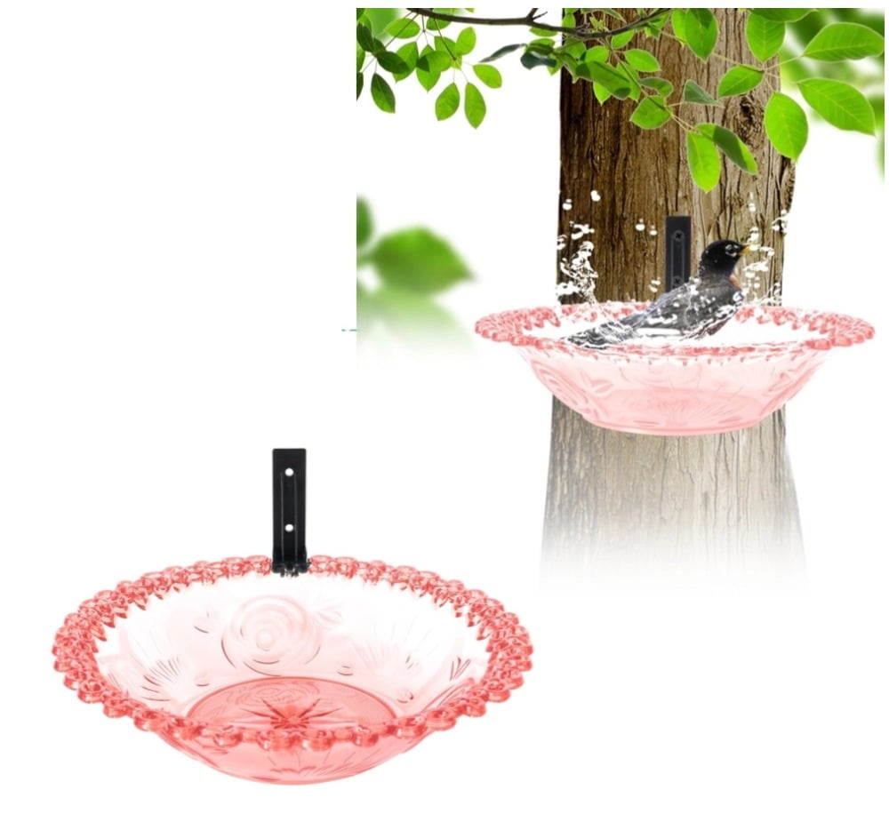 Hanging Bird Baths for Outdoors - 9.2 Inch Acrylic Bird Bath, Wall ...