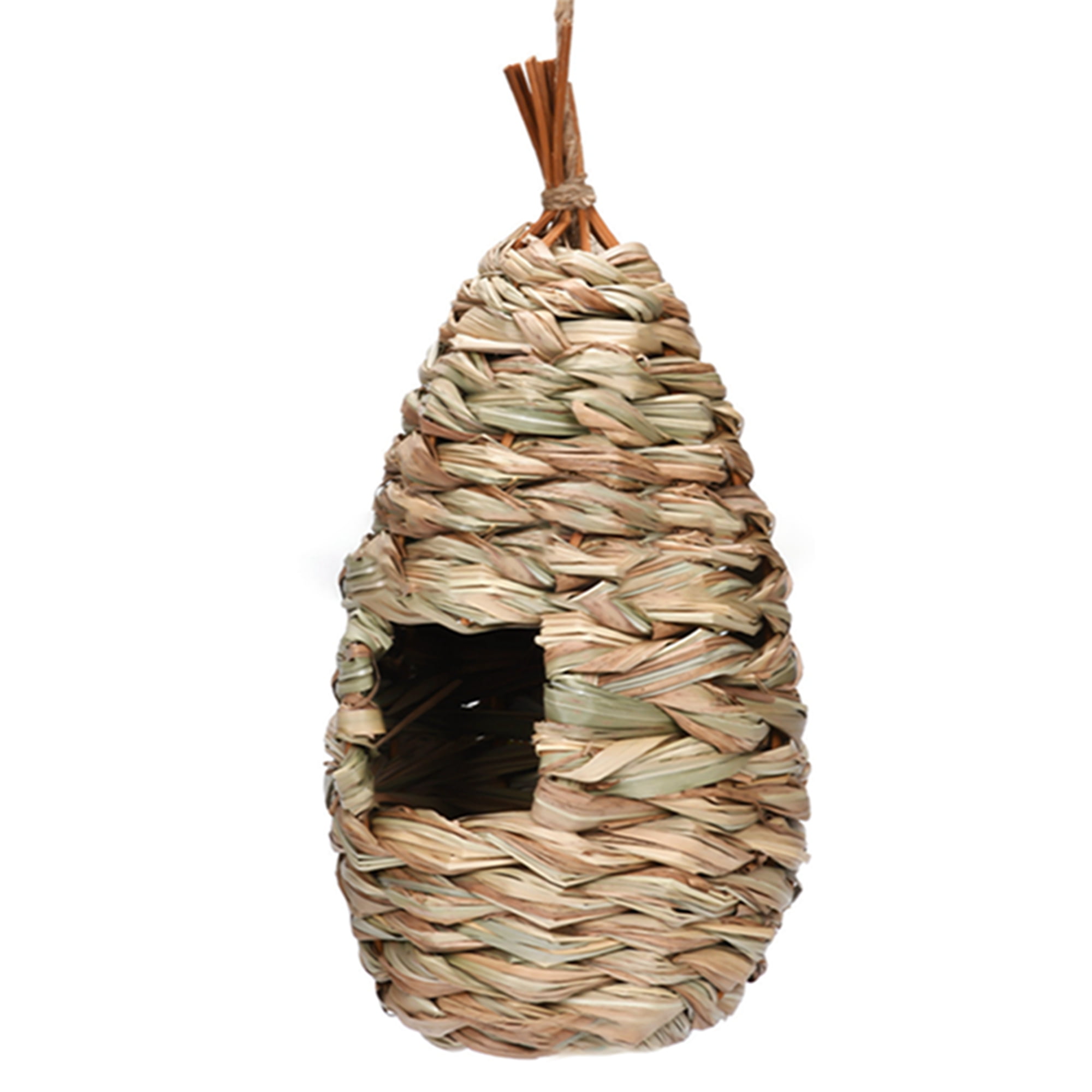 Hanging Bird Cage, Handmade Straw Bird Nest Outdoor Bird House ...
