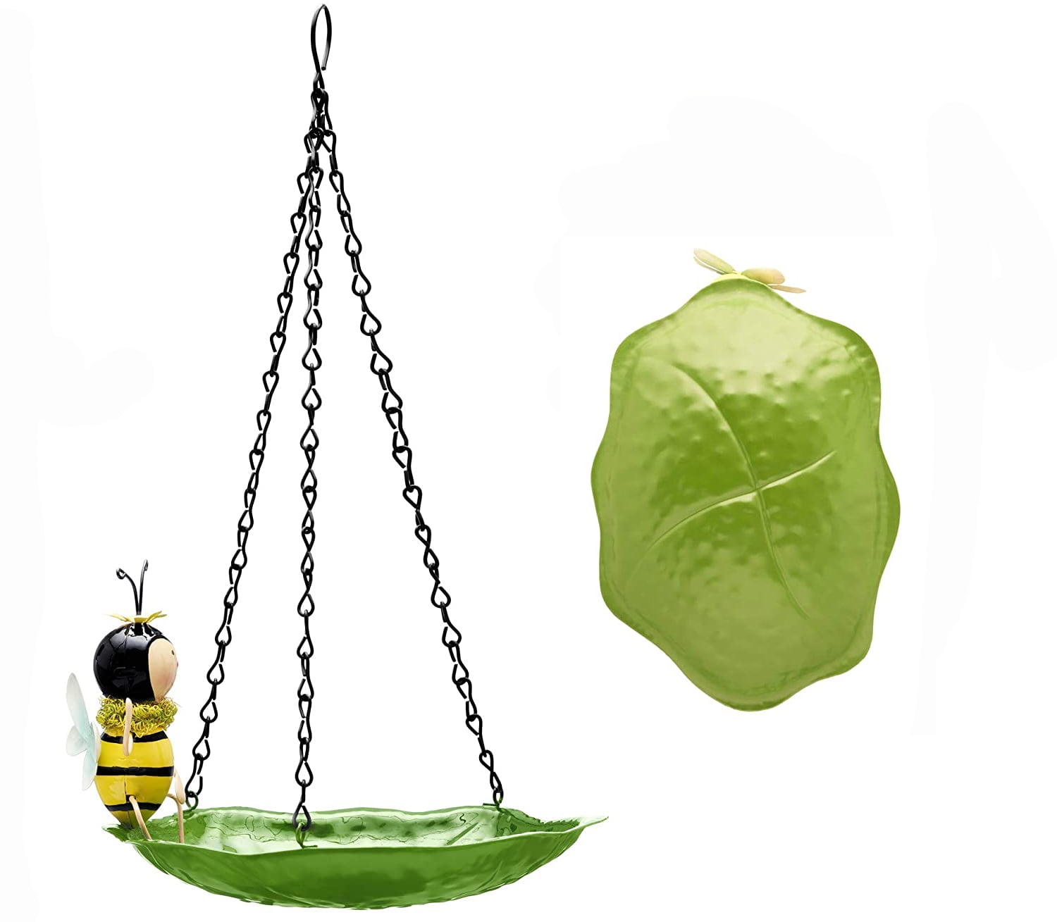 Altatac Floramic Hanging Bird Bath/Bird Feeder with Cute Bee, 9.4" x 5. ...