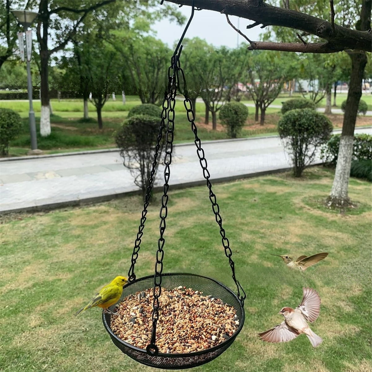Hanging Bird Feeder Tray with Strong Hanging Chains Hanging Platform ...