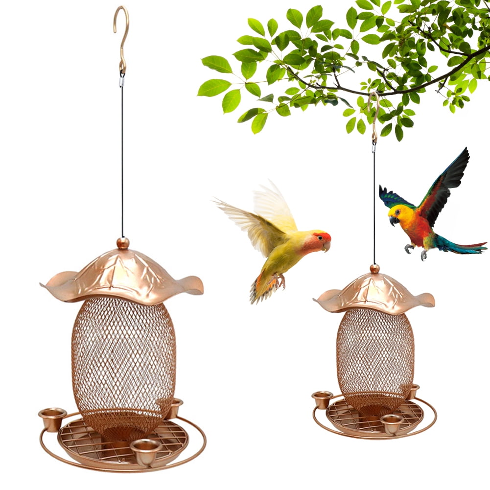 Hanging Bird Feeder Tree Bird Feeder Iron Wire Mesh Bird Food Container ...